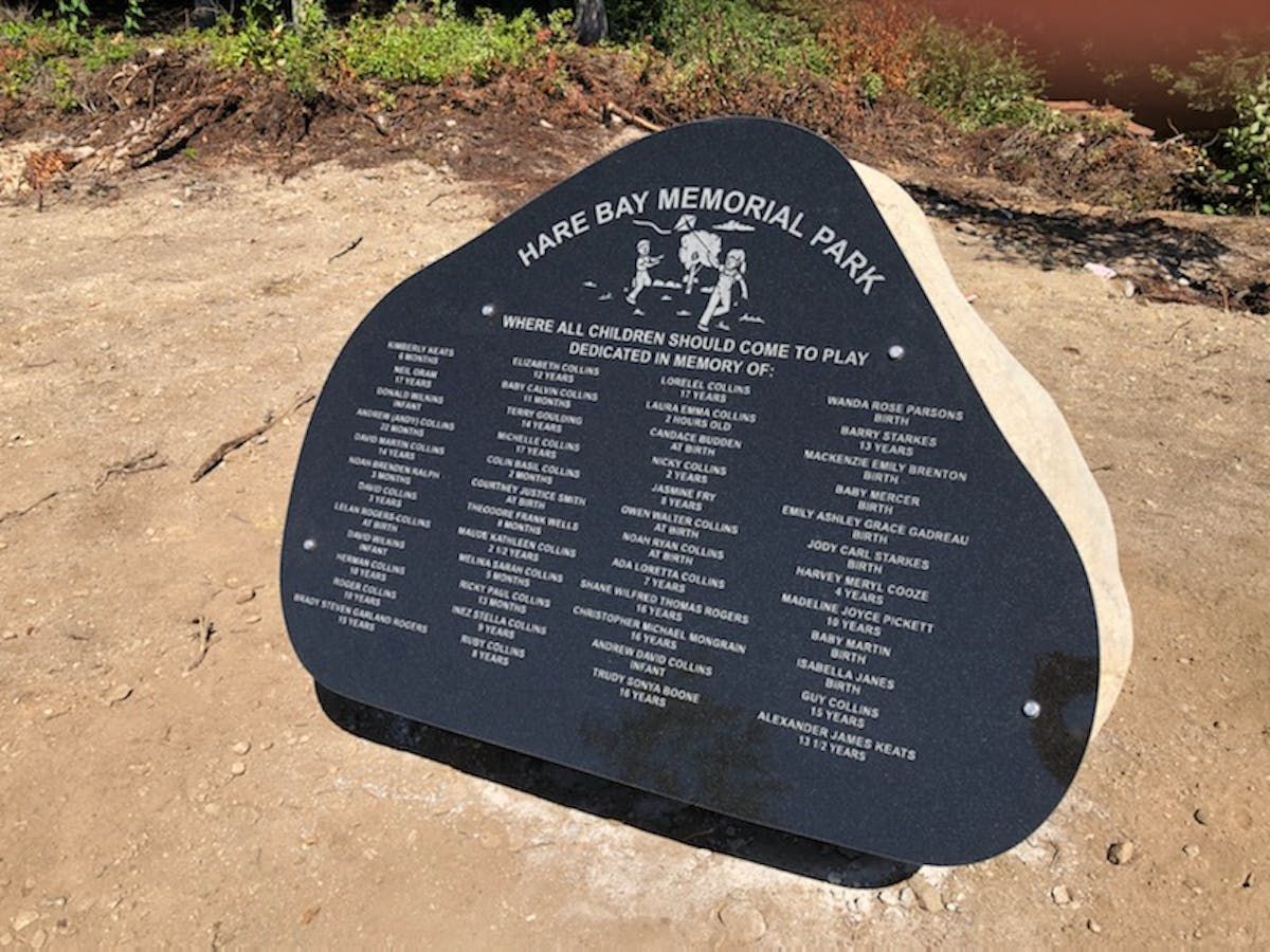 Monument in Hare Bay remembers children from the area who have died ...