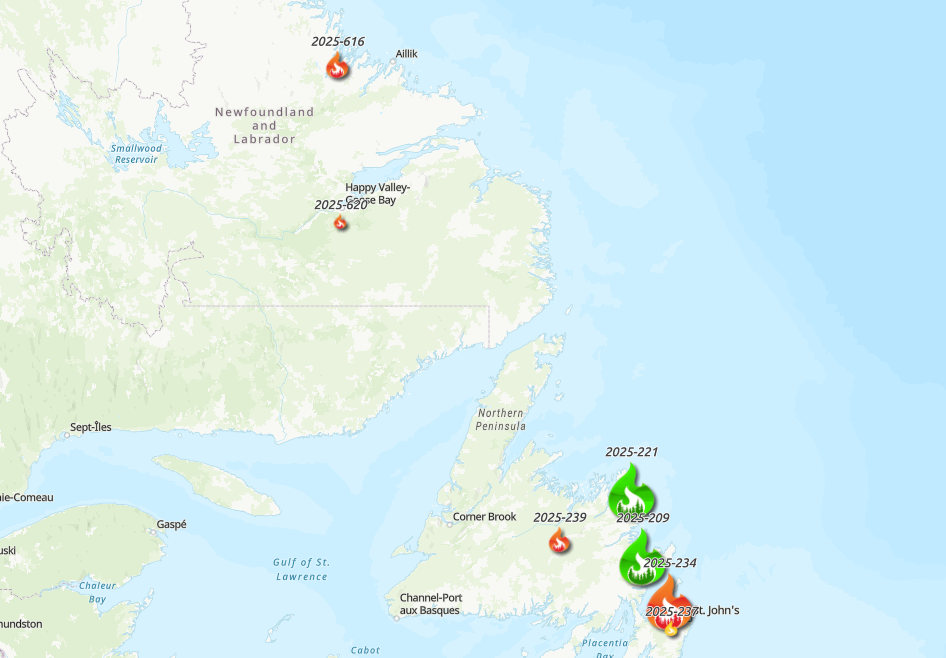 Fire break work continues to battle growing NL wildfires Aug. 11 | PNI ...