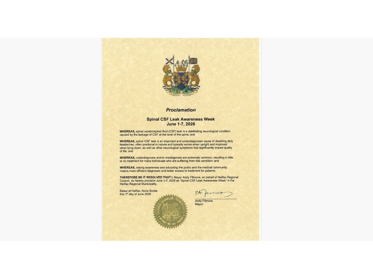 Halifax to recognize Spinal CSF Leak Awareness Day June 3 | PNI ...