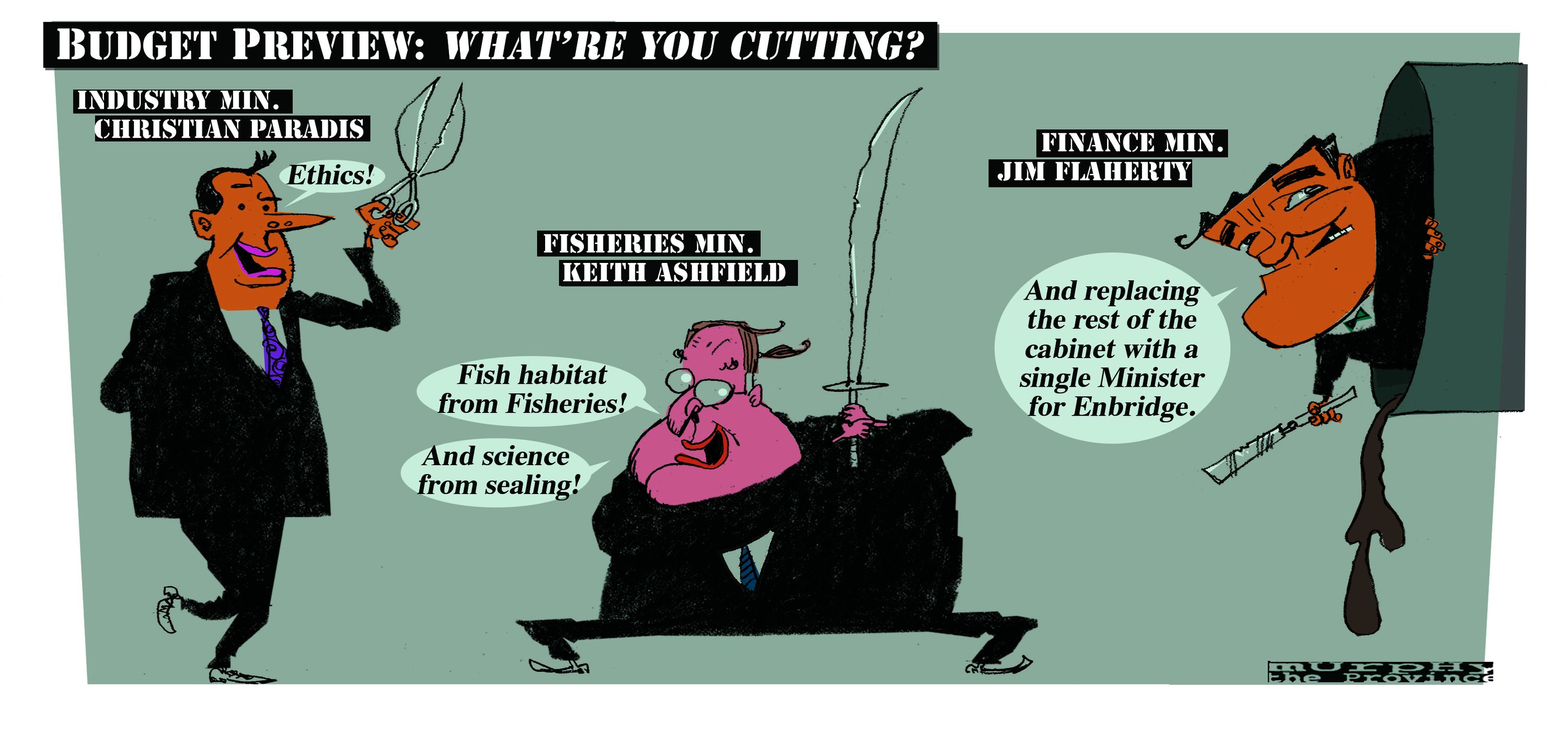 Dan Murphy's cartoon on federal budget cuts by Jim Flaherty, Christian ...
