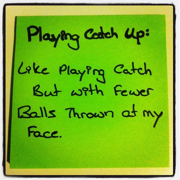 Playing Catch Up: Like Playing Catch but with Fewer Balls Thrown at My ...