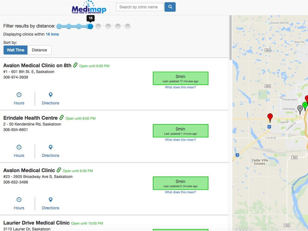 Medimap.ca gives easy access to clinic wait times in Saskatoon | The ...
