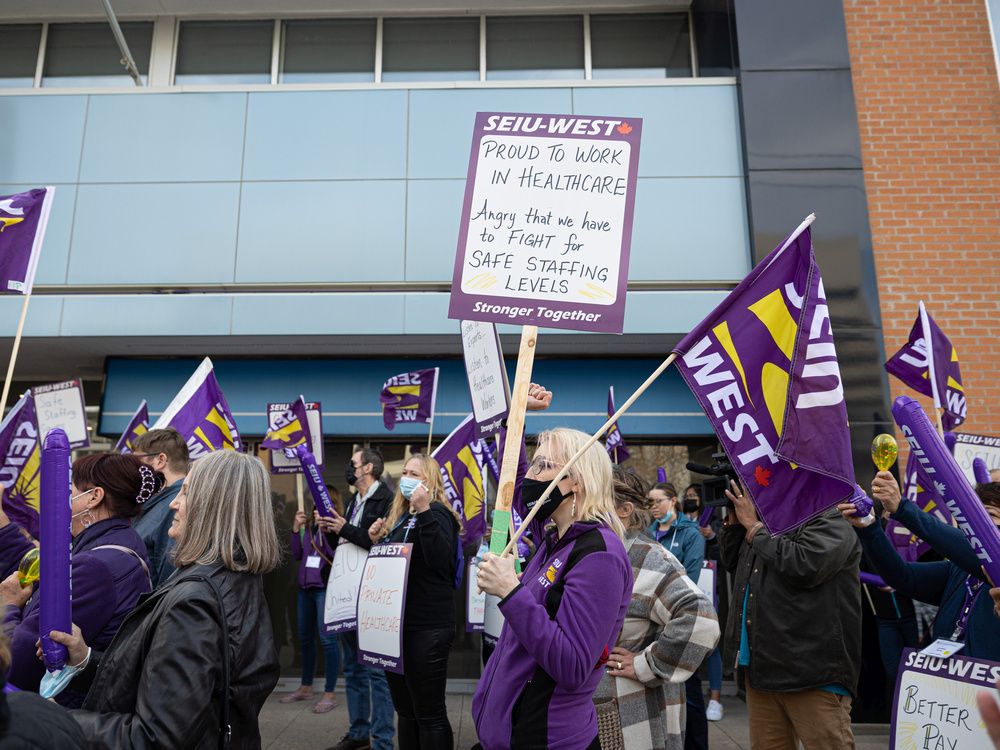 In Photos: SEIU-West workers rally in Saskatoon before start of ...