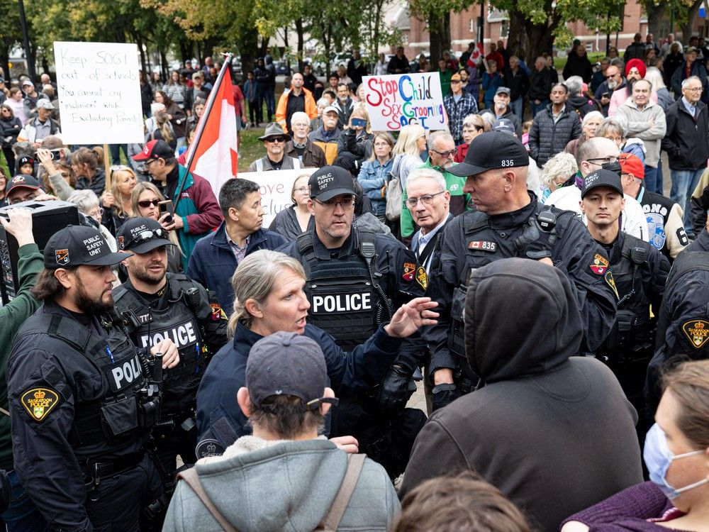 Hundreds rally in further response to Sask.'s school pronoun policies ...