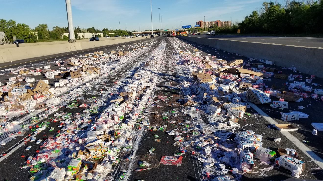 DAIRY COMMUTE: Transport truck spills yogurt on Hwy. 401 in Scarborough ...