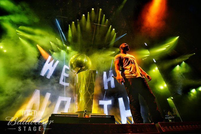 Drake reveals gigantic Larry O'Brien Trophy at OVO Fest | Toronto Sun