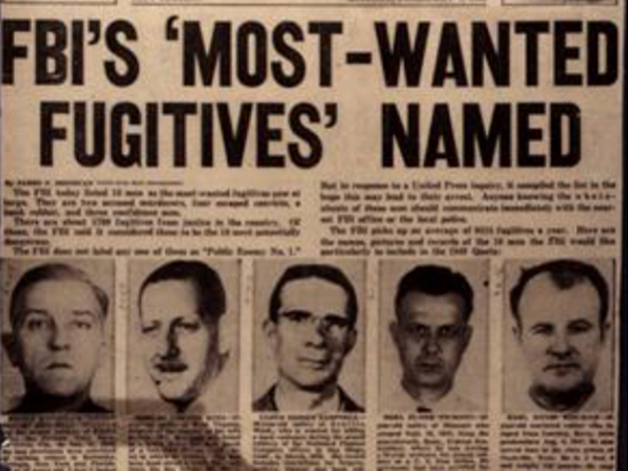 BADDEST OF THE BAD: FBI’s 10 Most Wanted turns 70 | Toronto Sun
