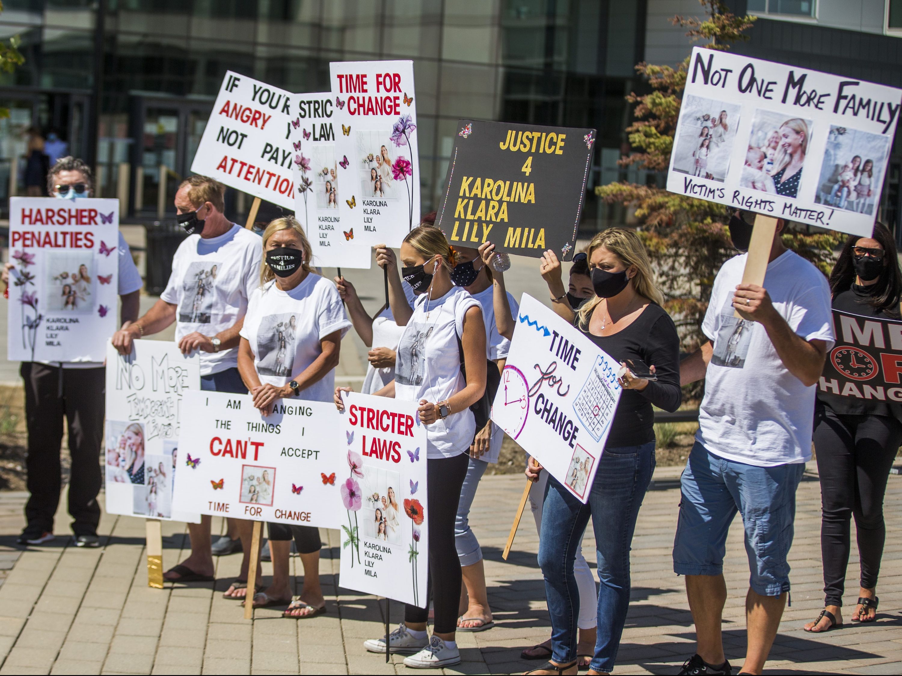 Community protests outside bail hearing of accused driver in Brampton ...