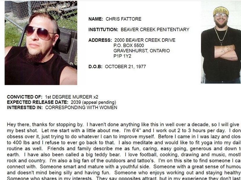 MANDEL: Double killer looking for love online | Toronto Sun