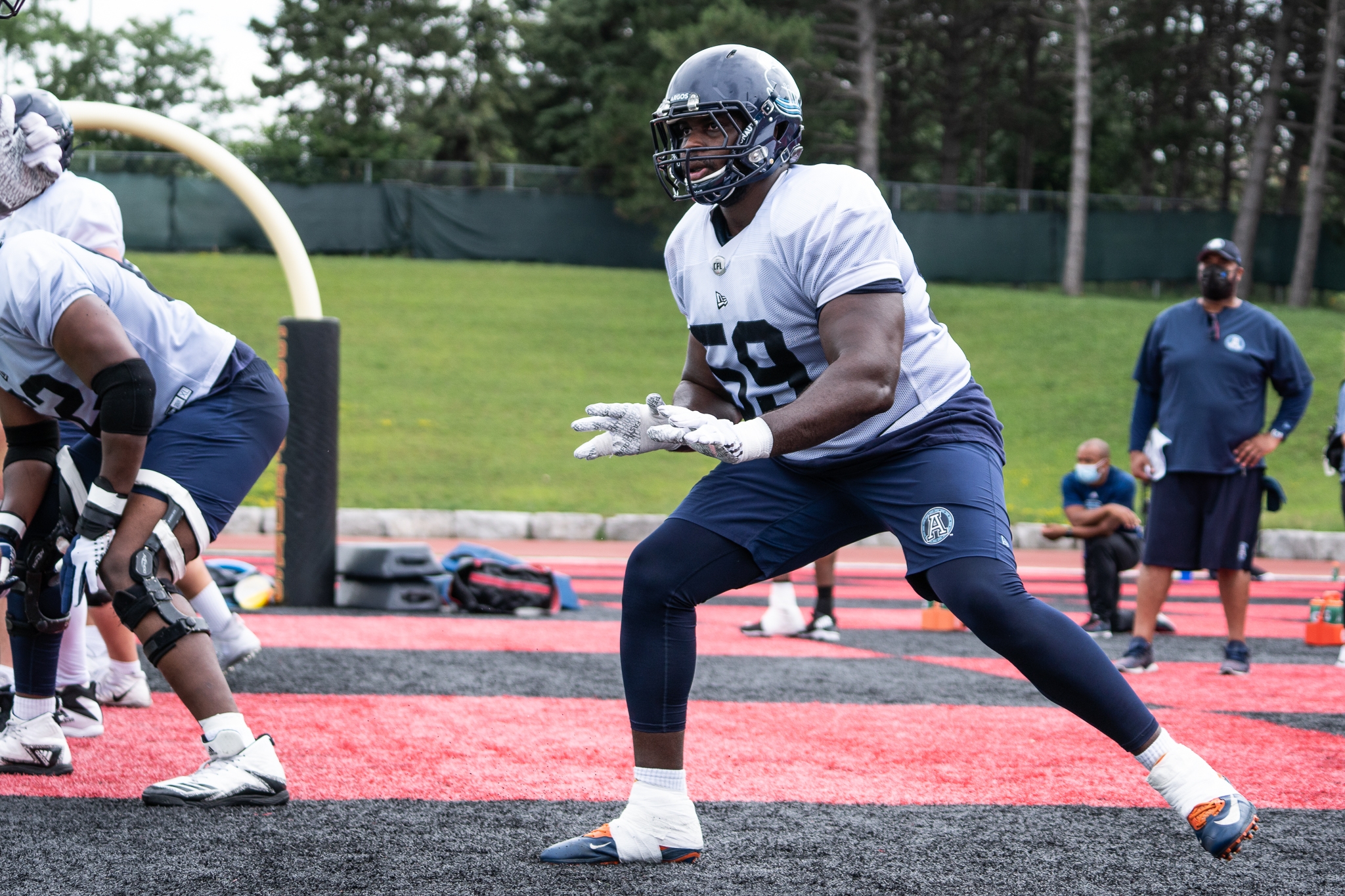 Dejon Allen fitting right in as Argos' revamped O-line quickly rounding ...