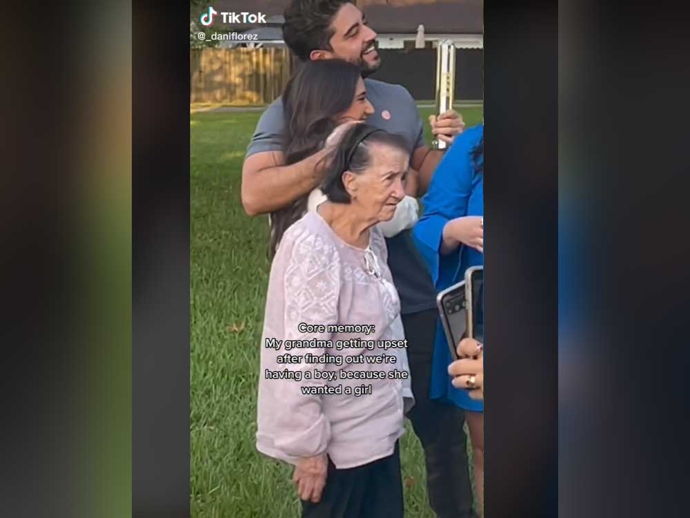 Video of grandma's disappointment at gender reveal party goes viral ...