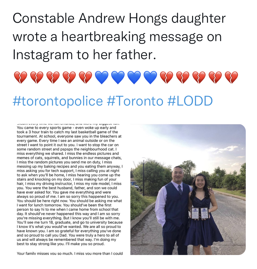 Const. Andrew Hong's daughter offers powerful tribute to slain dad ...