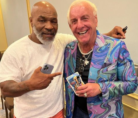 Tokin' tag team! Ric Flair and Mike Tyson smoke joints together ...