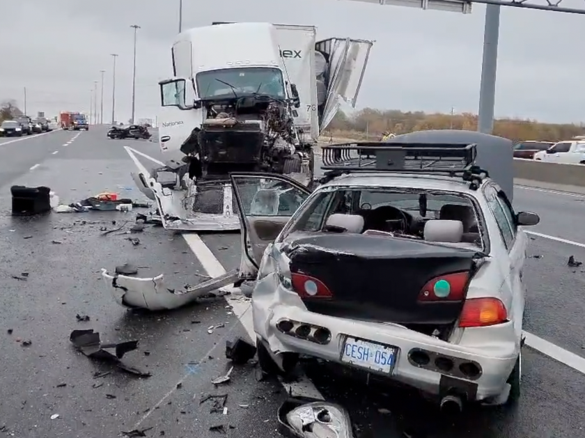 CAUGHT ON CAMERA: Seven-vehicle crash on 401 leaves one dead | Toronto Sun