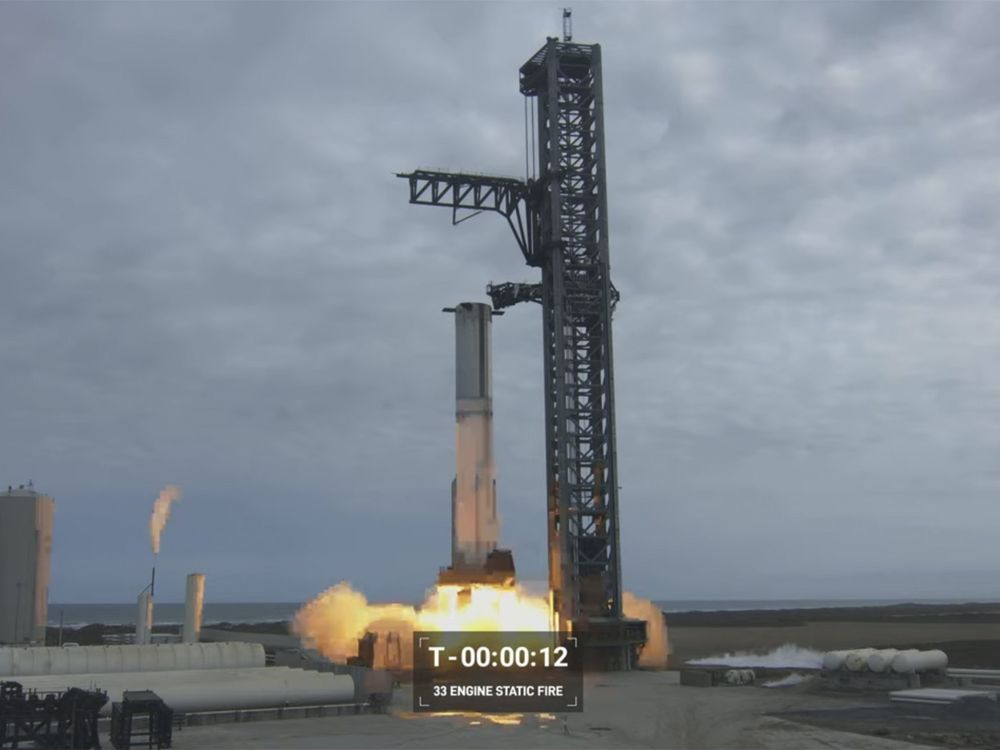 SpaceX ignites giant Starship rocket in crucial pad test | Toronto Sun
