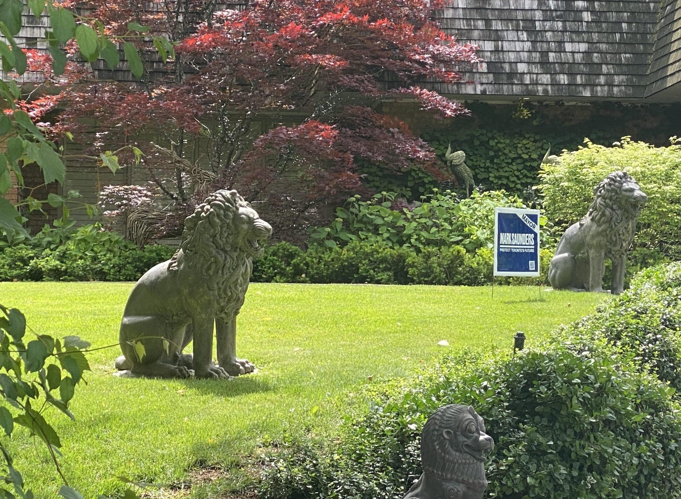 Doug Ford has a Mark Saunders sign prominently placed on his lawn ...