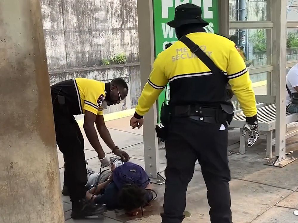 St Louis Security Guard Punches Man Lying On Platform Video Shows
