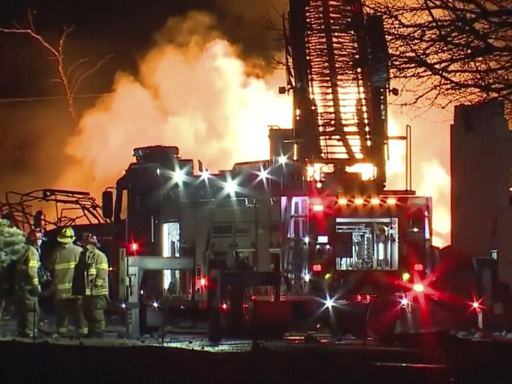 Industrial fire and explosions shoot debris into air in Detroit suburb ...