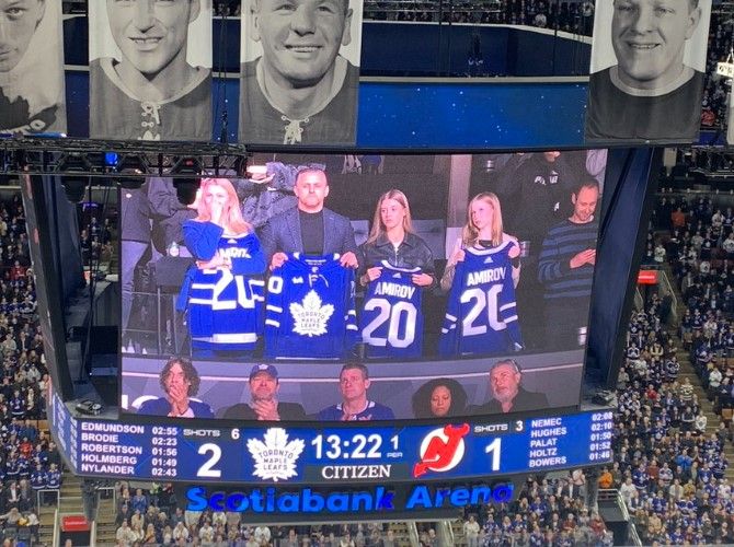 As family looks on, Maple Leafs pay tribute to the late Rodion Amirov ...