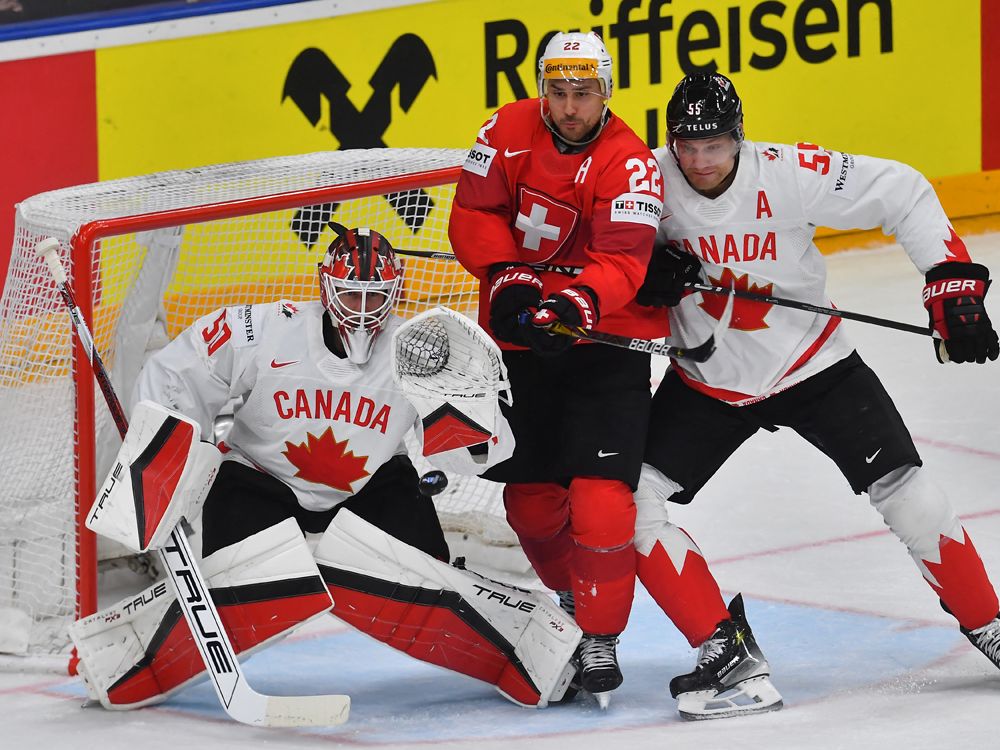 Cozens has two goals, assist as Canada edges Switzerland at worlds ...