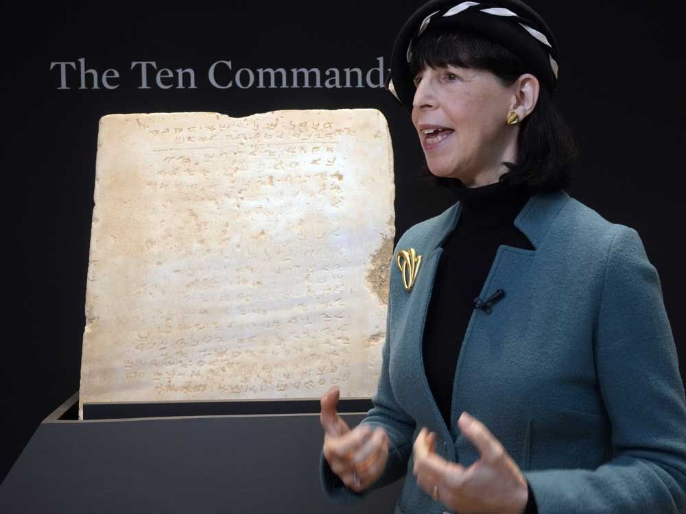 Oldest known stone tablet inscribed with the Ten Commandments sells ...