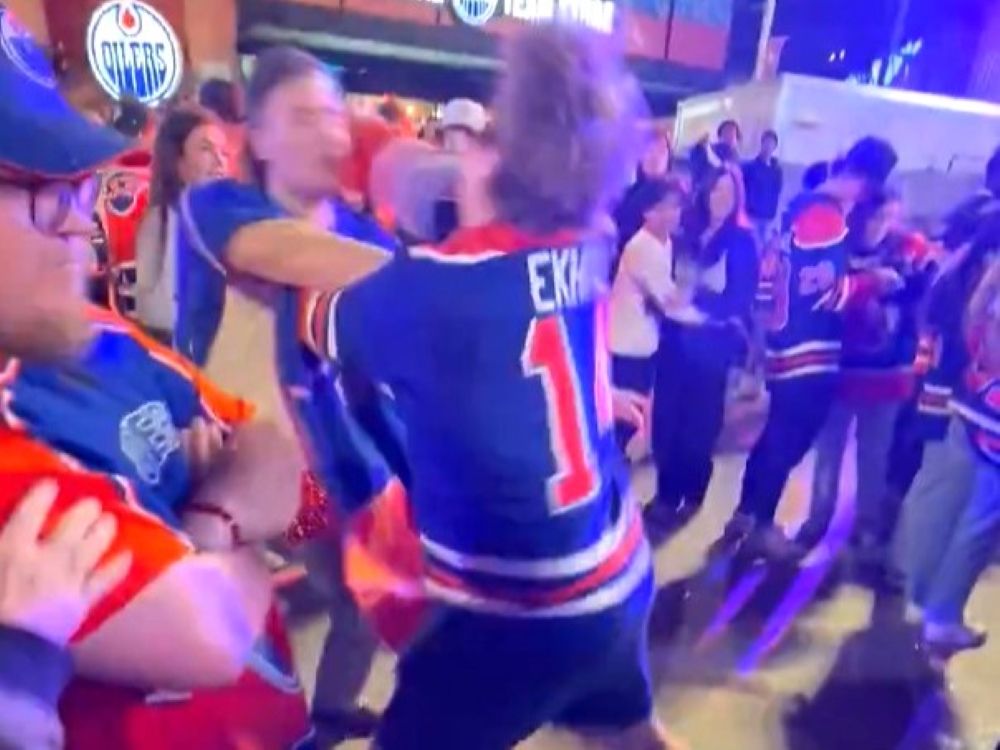 Edmonton Oilers fans get in wild brawl at Game 5 watch party | Toronto Sun