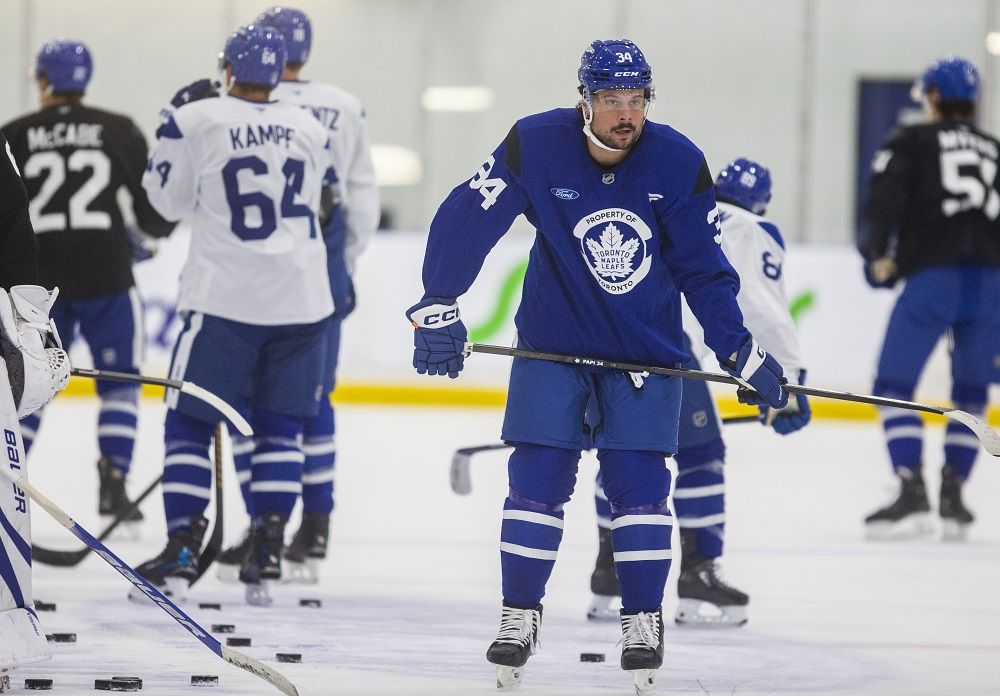 All eyes on struggling Maple Leafs captain Auston Matthews at practice ...