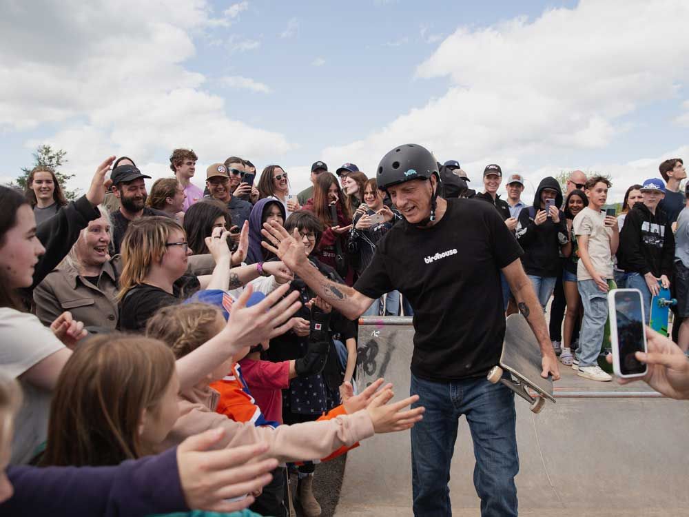 Tony Hawk helps open skateboard park expansion in Smithers, B.C ...