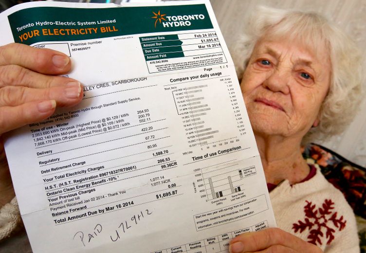 Toronto Hydro hits senior with whopping bill | Toronto Sun