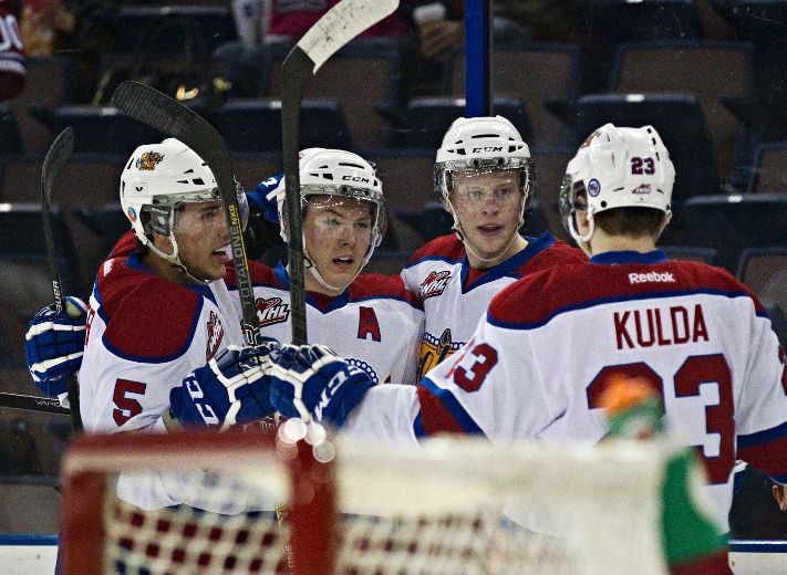 Oil Kings line of Brett Pollock, Curtis Lazar and Edgars Kulda leading ...