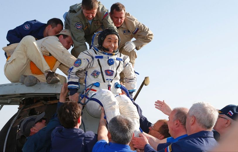Japan's first space station commander and crewmates land safely ...