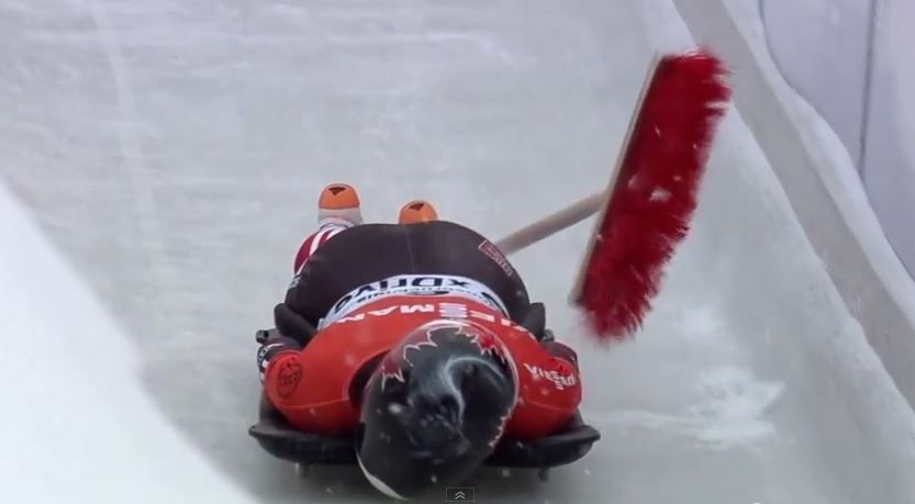 Canadian skeleton athlete Jane Channel hit by wayward broom during race ...