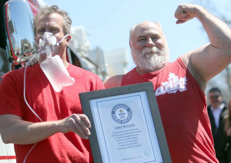 Ont. men pull 3 fire trucks, set Guinness World Record | Toronto Sun