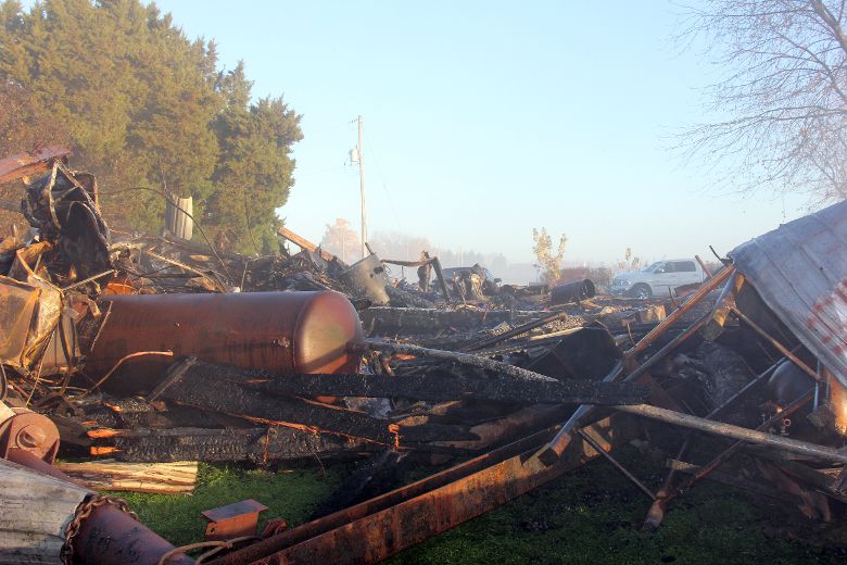 Oxygen tank explodes while firefighters fight a barn fire | The Sarnia ...