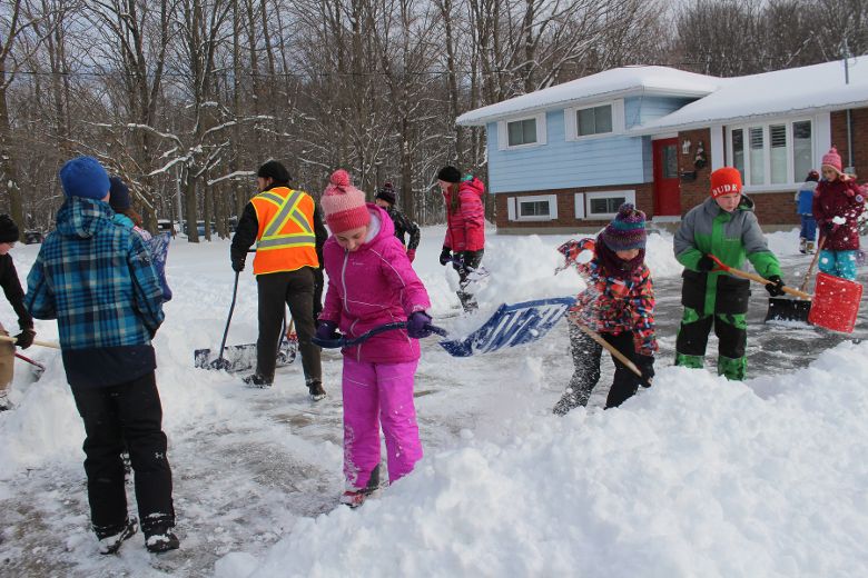 Group of Harrisfield Public School students use snow day to shovel ...