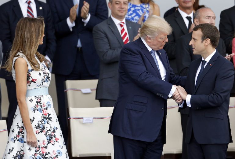 White-knuckle handshake giving way to Trump, Macron bromance | Toronto Sun