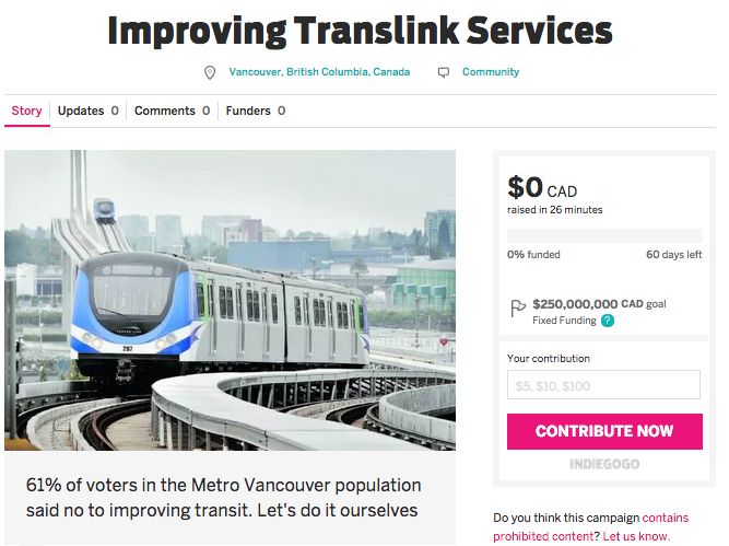 Burnaby man launches crowdfunding campaign to raise cash for TransLink ...