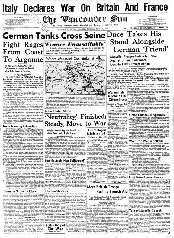 This Week in History: 1940 Italy enters the Second World War, and ...