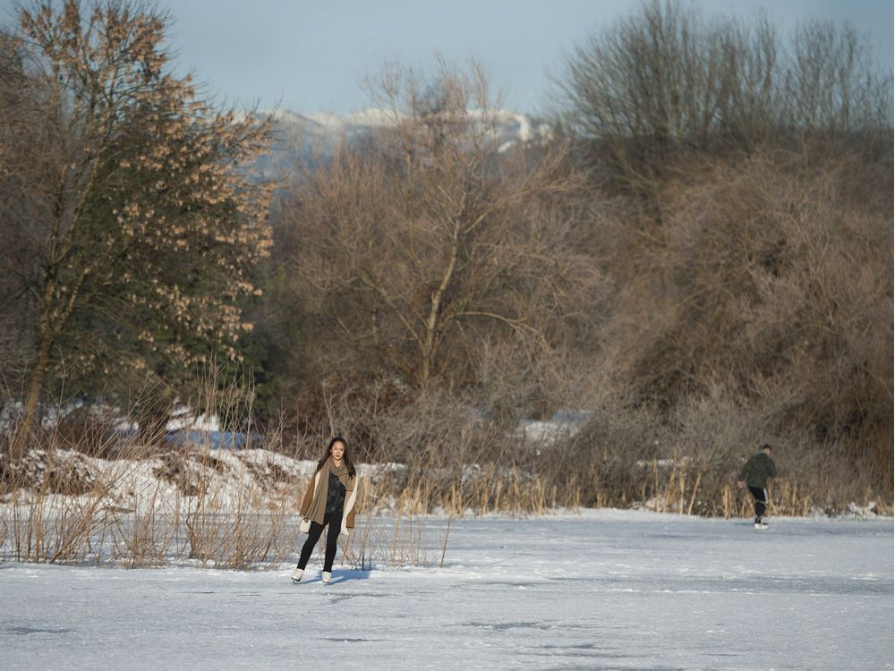 Lace up your skates and head to Vancouver's frozen Trout Lake ...