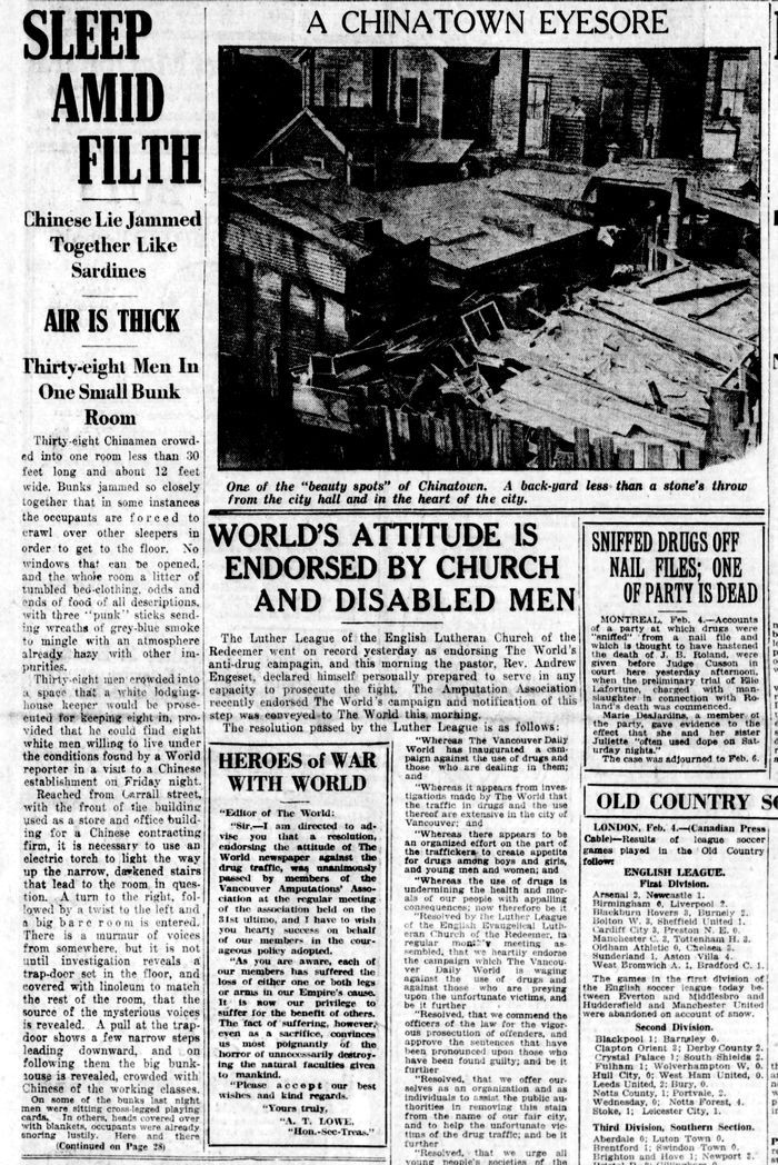 1922 - The Vancouver World campaigns against the dope menace ...