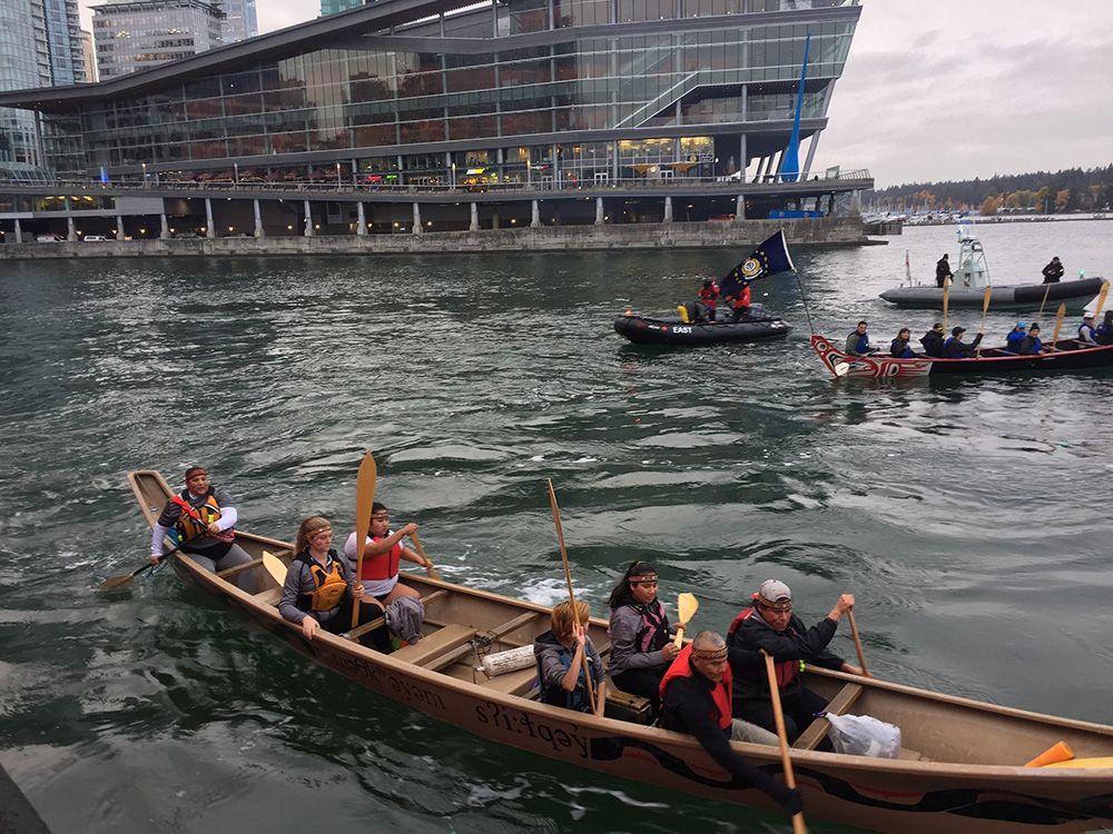 Aboriginal canoes greet Canada C3 icebreaker upon arrival in Vancouver ...