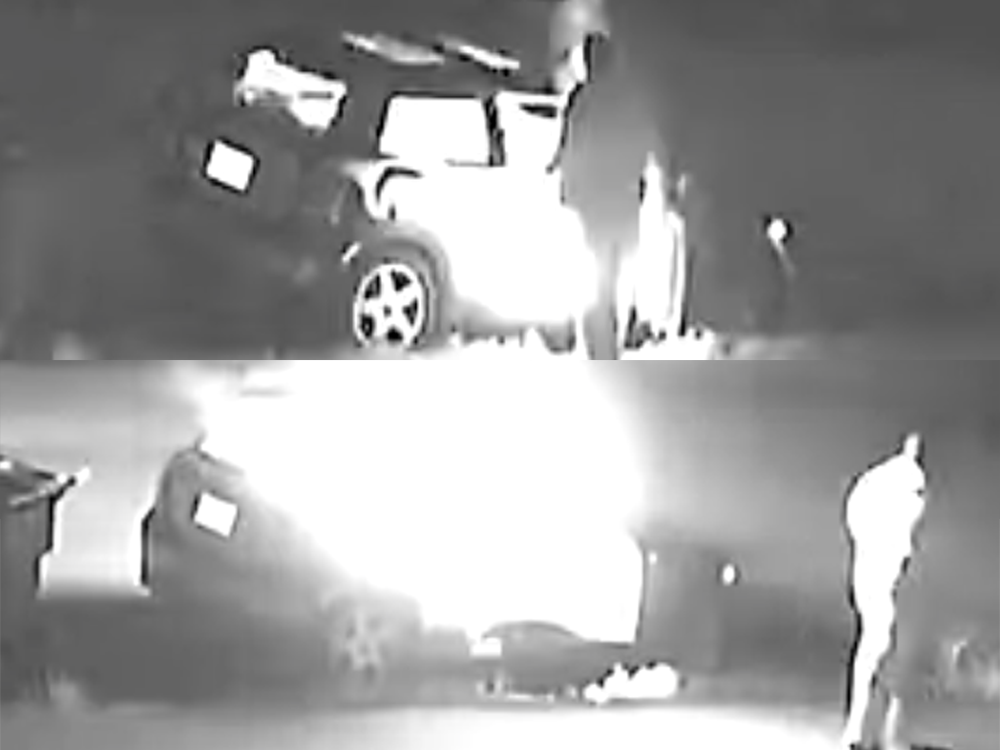 Kelowna RCMP release footage of arsonist lighting Mini Cooper on fire ...