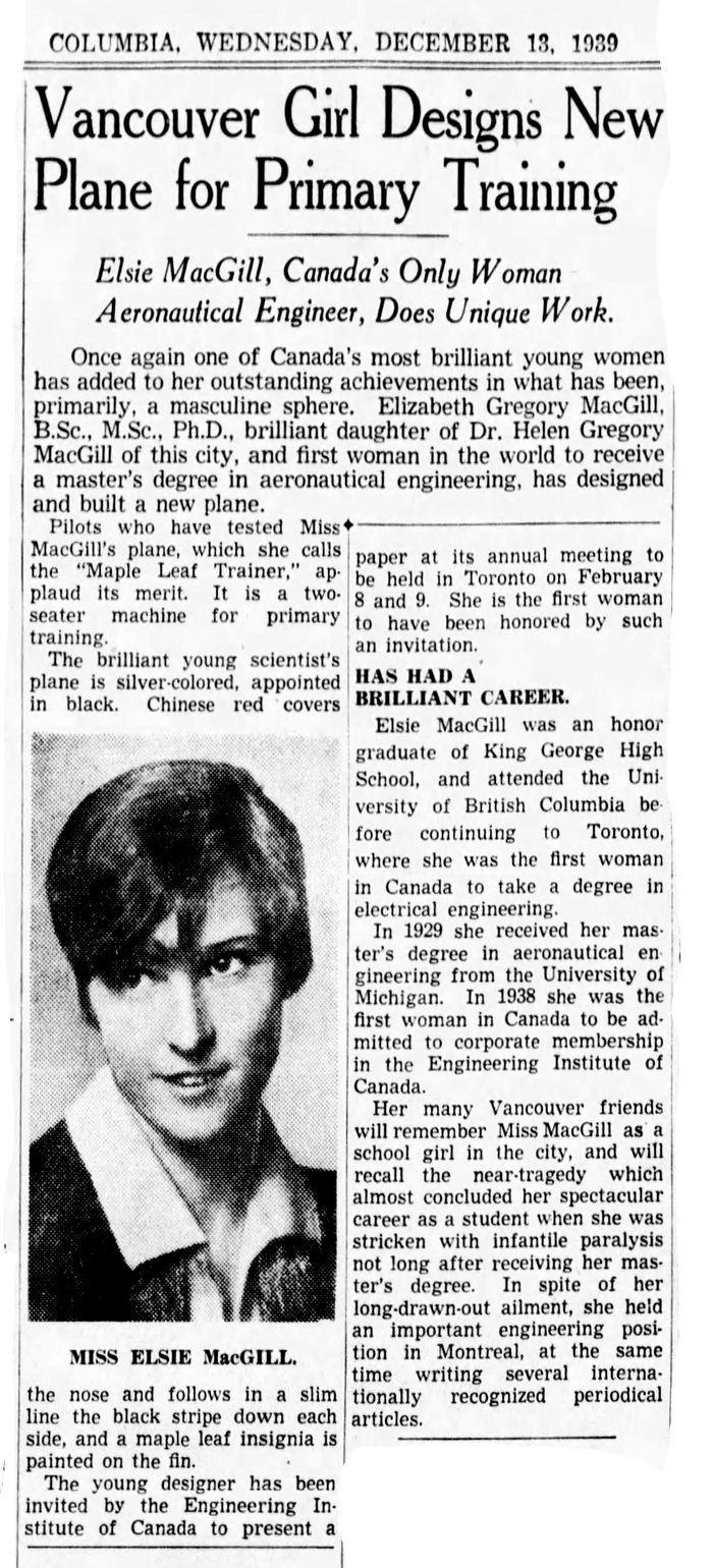 Queen of the Hurricanes Elsie MacGill has her heritage moment ...