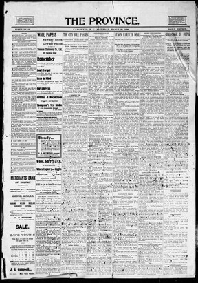 The Province moves to Vancouver and becomes daily broadsheet newspaper ...