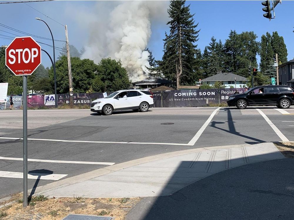 Roads closed due to house fire in Surrey | Vancouver Sun