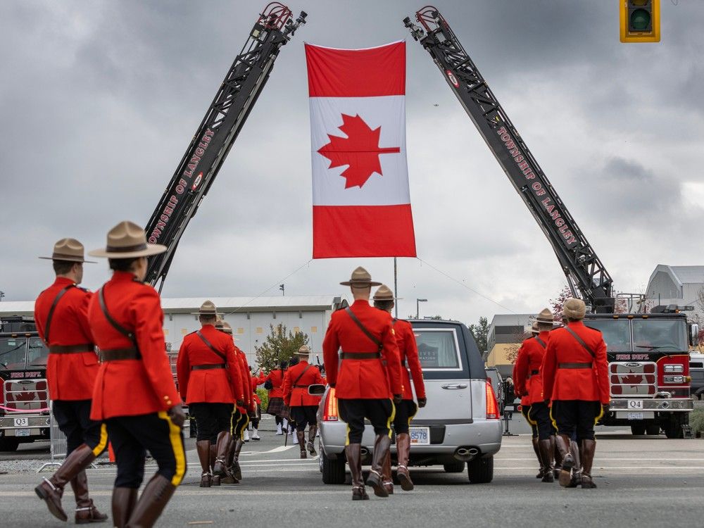 Photos: Thousands gather for Const. Rick O'Brien's funeral in Langley ... Photos: Thousands gather for Const. Rick O'Brien's funeral in Langley ...