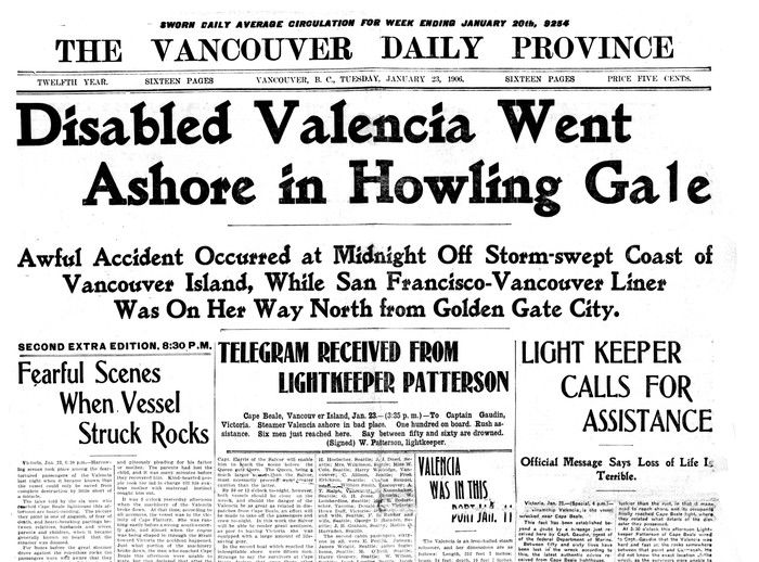 Deadly shipwreck off Vancouver Island in 1906 killed 136 people ...