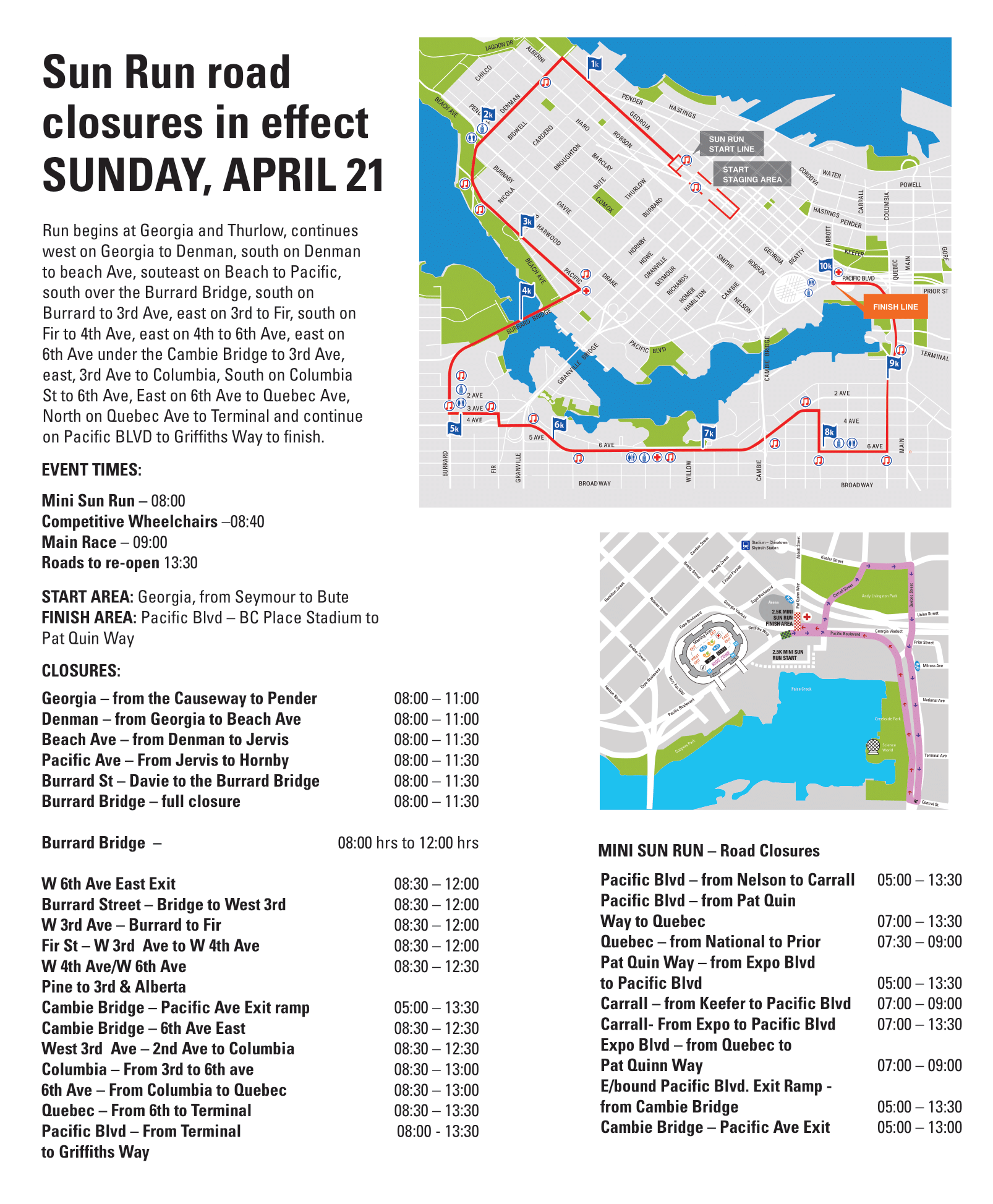 Sun Run 2024: Which roads will be closed on race day? (with map ...