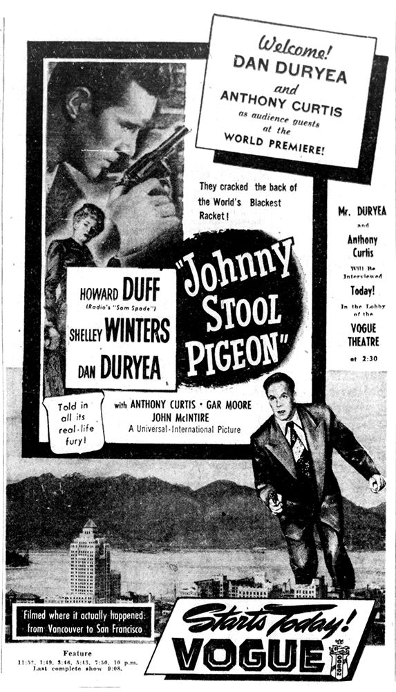 This Day in History, 1949: Johnny Stool Pigeon premiered in Vancouver ...