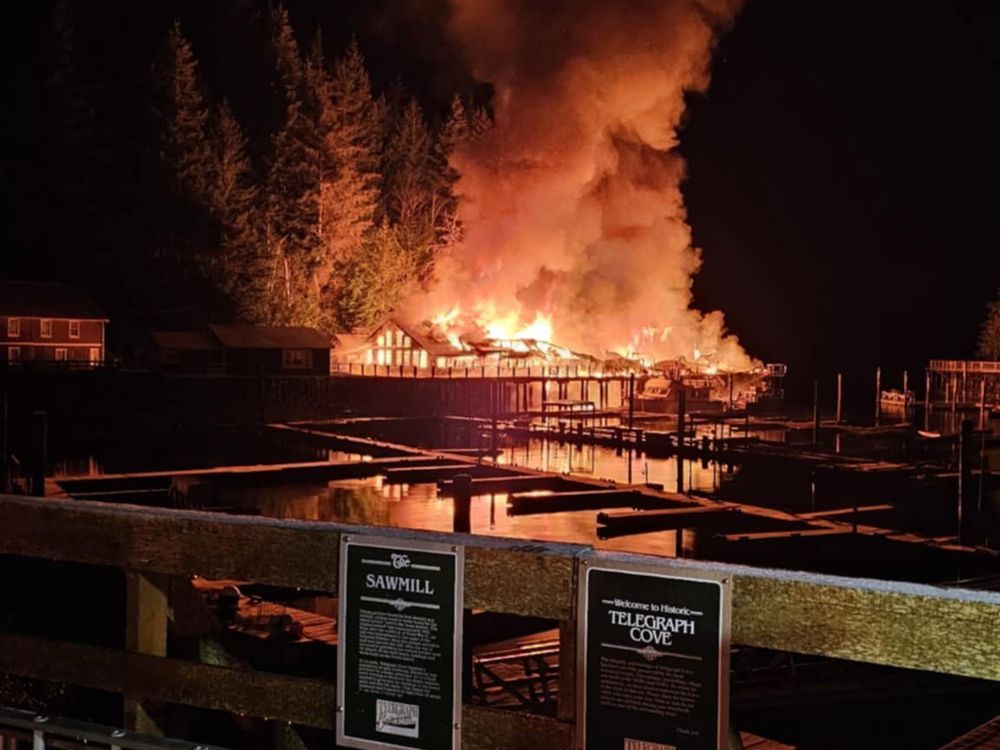 Fire engulfs popular Telegraph Cove boardwalk on Vancouver Island ...